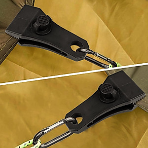 AMURS 12Pcs Tarp Clips Heavy Duty Lock Grip Thumb Screw Tent Clamps Pool Cover Clips with 12Pcs Carabiner D Ring Kit for Car/Truck Cover Camping Tent Swimming Pool Canvas Covers Pergola