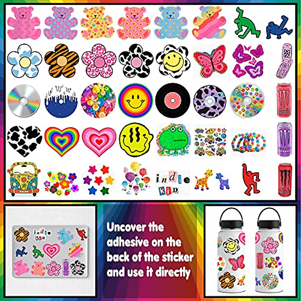 ANERZA 102 PCS Indie Room Decor for Bedroom Aesthetic, Wall Collage Kit Aesthetic Pictures, Posters for Room Aesthetic, Cute Photo Christmas Gifts for Teen Girls, Y2k Kidcore Hippie Trippy Grunge