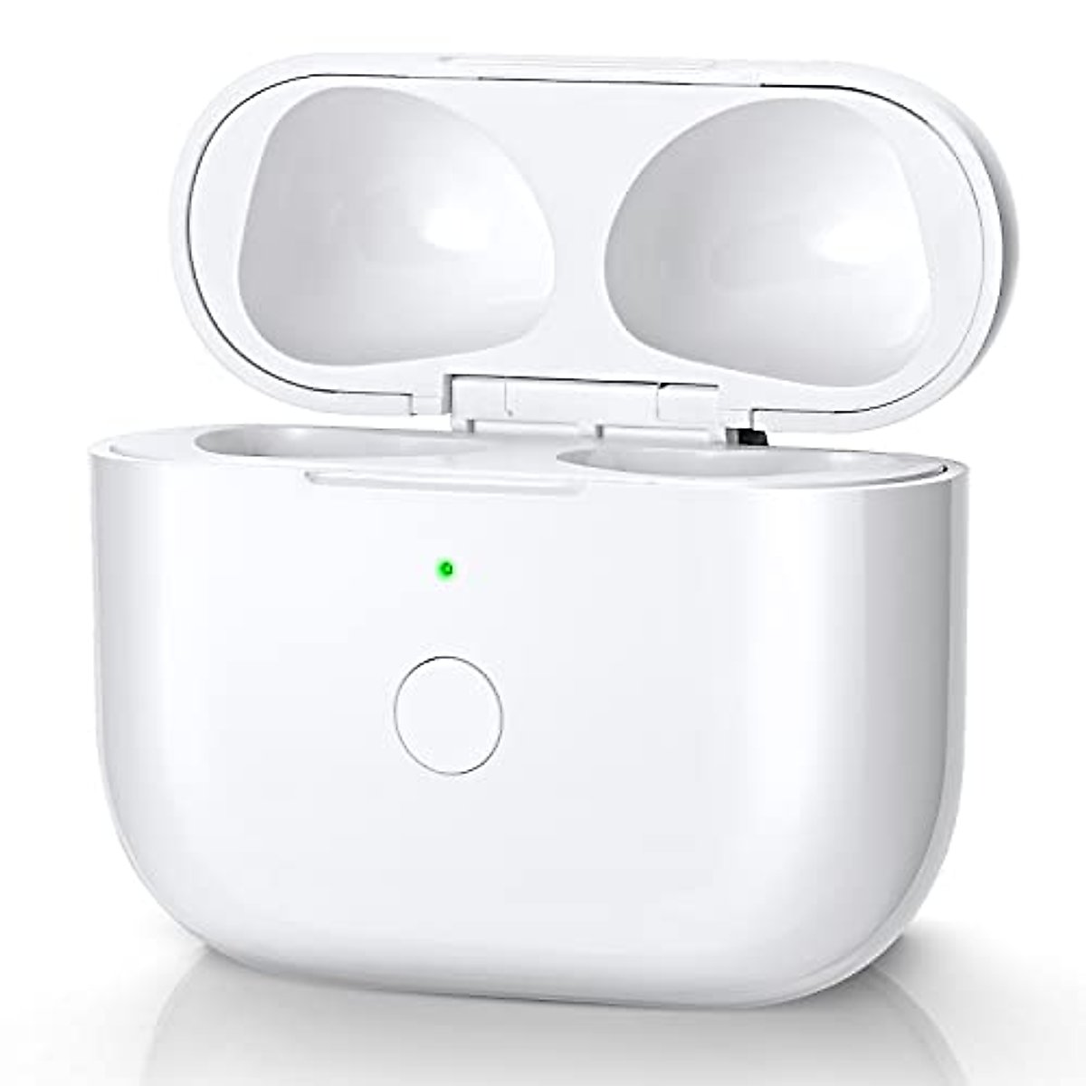 Wireless Charging Case Replacement Compatible with AirPods 3rd Generation, Air Pods 3 Charger Case with Pairing Sync Button - White