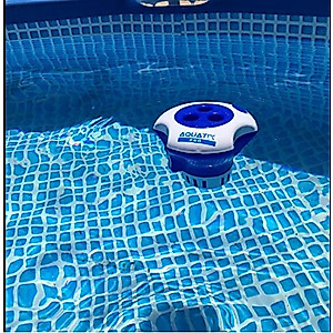 Aquatix Pro Pool Chlorine Floater Dispenser with Thermometer for 1 to 3 inch Tablets, Large & Durable Floating Dispenser for Spa, Hot Tub, In-ground & Above Ground Pools, Adjustable Flow Rate