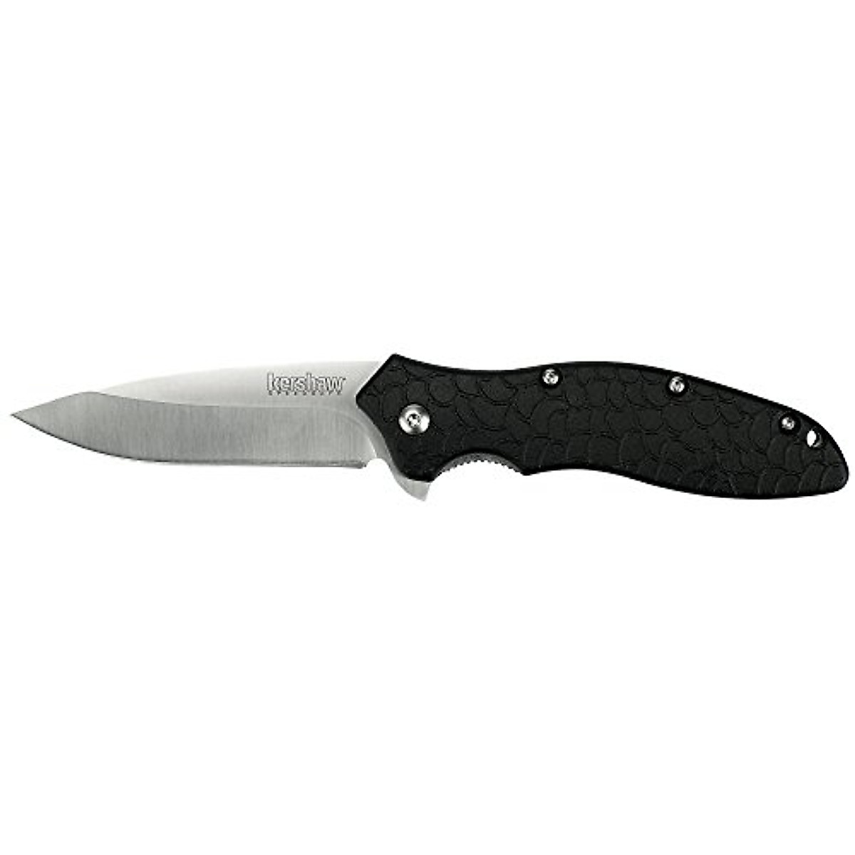 Kershaw Oso Sweet EDC Pocketknife, 3" 8Cr13MoV Steel Drop Point Blade, Assisted Folder Opening with Flipper, Liner Lock System, Black