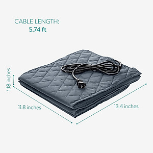 Navaris Electric Plate Warmer - 10 Plate Blanket Heater Pockets for Warming Dinner Plates to 165 Degrees in 10 Minutes - Thin Folding Design - Gray