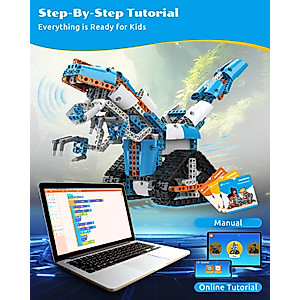 WhalesBot E7 Pro 12-in-1 STEM APP Coding Robot Kit, Scratch Programming for Kids, 637-Piece Educational Building Set with Interactive Books & APP 3D Model Guidance, Toy Gift for Boys & Girls Ages 8-12