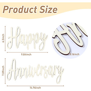 Happy Anniversary Banner Decorations- Wooden Happy Anniversary Sign for Party Decor Backdrop, Men Women 50th Birthday Decoration, 20th/25th/50th Wedding Anniversary Decoration