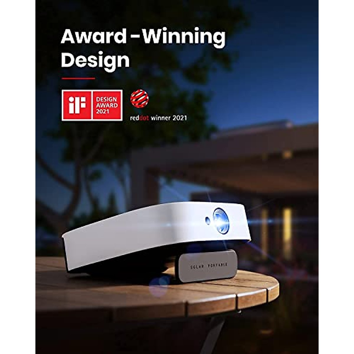 Anker Nebula Solar Portable 1080p Projector with Nebula Desktop Stand for Projectors, 360° and Height Adjustment