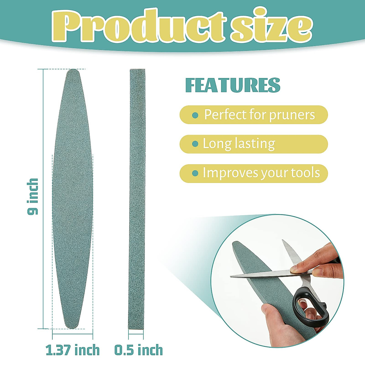 2 Pieces Garden Sharpening Stone Knife Sharpener for Garden Tools Garden Tool Sharpener Diamond Coated Sharpener Stone Tool Sharpeners, 9 x 1.47 Inches