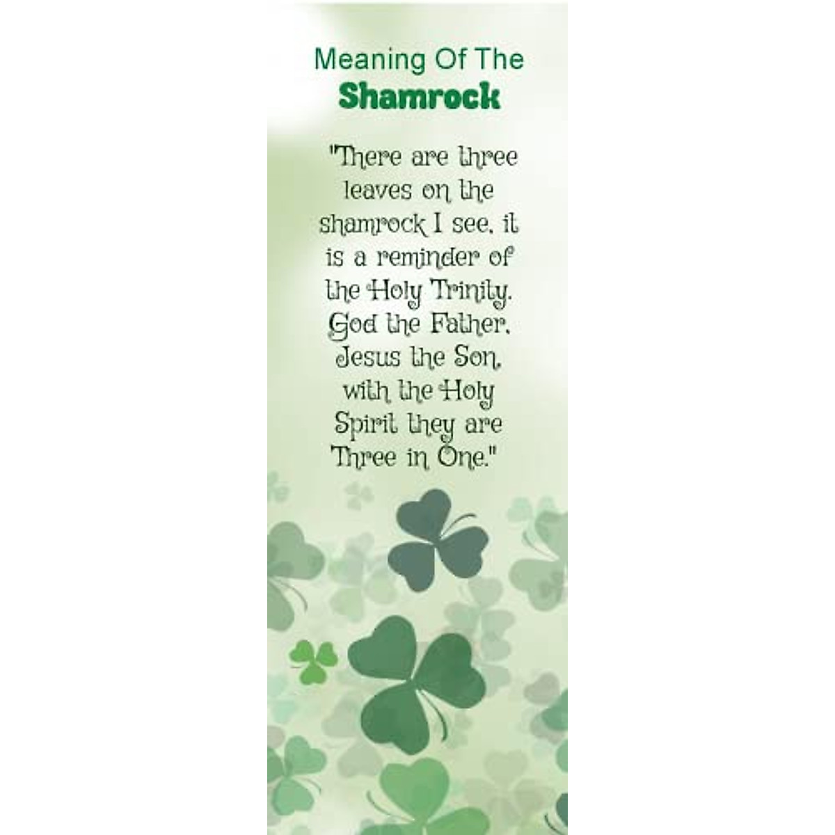 Meaning of The Shamrock - St Patrick's Day - Irish Bulk Religious Christian Bookmarks - Holy Trinity (100 Count)