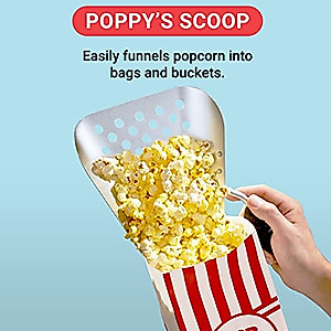 Poppy's Ultimate Popcorn Machine Supplies Bundle - Kernel Sifting Speed Scoop, Seasoning Dredge, 1-Ounce Popcorn Bags (100 Count) - Ideal Popcorn Supplies for Popcorn Machine, Commercial & Home Use