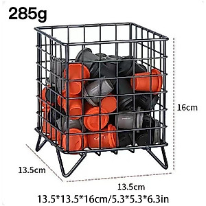 Alunsito Coffee Pod Holder Metal K Cup Rack Large Capacity Wire Storage Container Square Basket Organizers for Espresso, Tea, Snacks, Small Fruit, Rose Gold, 5.3*5.3*6.3in