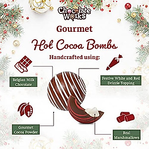 Hot Chocolate Bombs by Chocolate Works | Premium Hot Cocoa Bombs with Marshmallows | Made with Real Milk Chocolate, Dark Chocolate and White Chocolate | Pack of 3 Cocoa Bombs