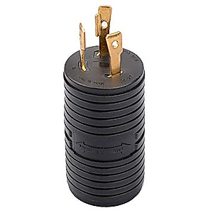 RVGUARD Generator Adapter Plug 3 Prong to 4 Prong, NEMA L5-30R to NEMA L14-30R Locking Adapter.