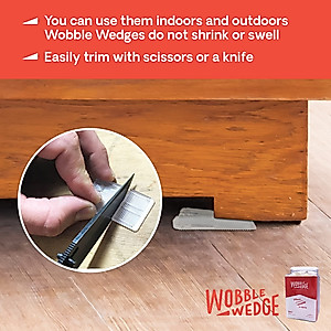 Wobble Wedges Flexible Plastic Shims, 300 Pack - MADE IN USA, Multi-Purpose Shim Wedges for Home Improvement & Work - Plastic Wedge, Table Shims for Leveling, Toilet Shims & Furniture Levelers - Clear
