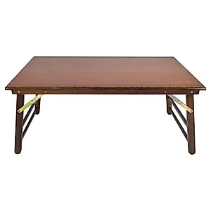UNICOO Bamboo Folding Table, Coffee Table, Kids Rectangular Foldable Activity Table for Arts, Crafts, Study & Picnic, Eco-Friendly, Space-Saving Design, No Assembly Required (Antique Brown)