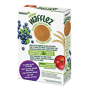 Sprout Organic Baby Food, Stage 4 Toddler Snacks, Blueberry Apple Wafflez, Single Serve Waffles (5 Count)