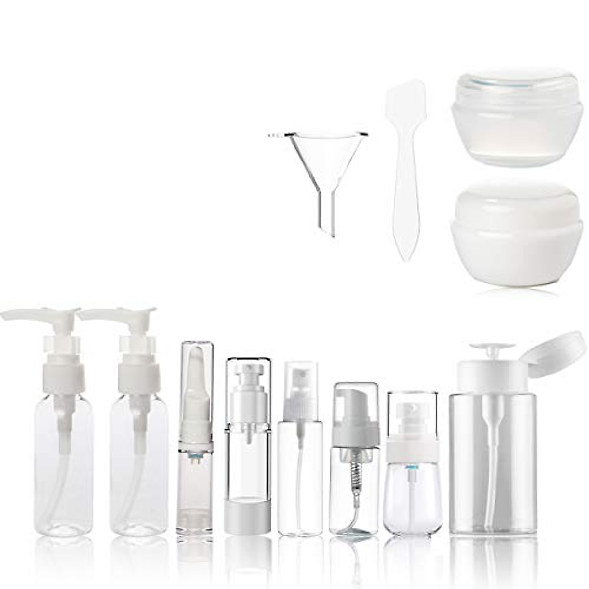 Travel Size Toiletry Bottles Set Tsa Approved Clear Cosmetic Makeup Liquid Containers with Zipper Bag Cosmetic Containers with Lids 12pcs