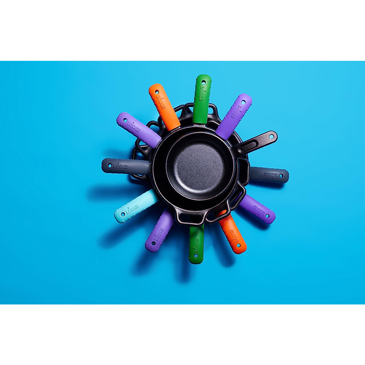 Lodge BOLD Silicone Hot Handle Holder - Dishwasher Safe Hot Handle Holder Upgraded Design for Lodge BOLD Products Only - Heat Protection Up to 450 - Vibrant Red