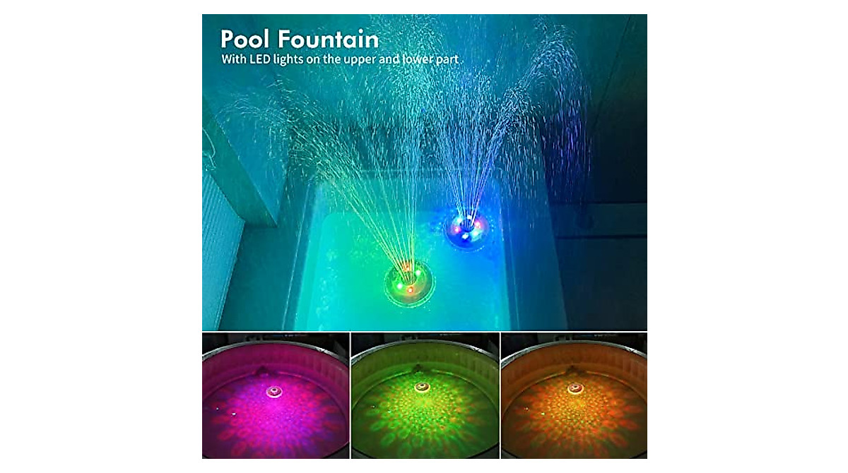 Floating Pool Fountain with Lights & Waterfall | KingSom Battery ...