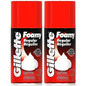 Gillette Foamy Shaving Cream, Regular - 11 oz - 2 pk