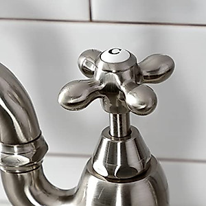 Kingston Brass KS7798AXBS English Country Bridge Kitchen Faucet, Brushed Nickel