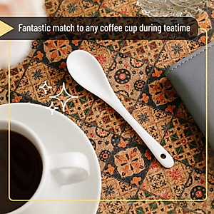 BTaT- Tea Spoon, Set of 12, White Porcelain, Espresso Spoons, Ceramic Spoon, Ceramic Spoons, Ceramic Teaspoon, Ceramic Spoons Small, Spoon for Tea, Tea Spoon for Loose Tea, Christmas Gifts