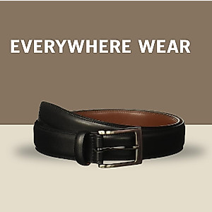 Perry Ellis Leather Men's Belt (Sizes 30-54 Inches Big & Tall), Timothy Cognac, 36