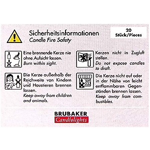 BRUBAKER 100% Beeswax Tree Candles - Pack of 20 - Honey Colored - 3¾ x ½ Inches (9.5 x 1.27cm) - Made in Europe - Pyramids, Carousels & Chimes