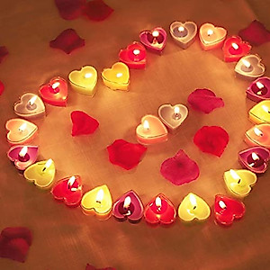 BESPORTBLE LED Tea Lights Heart Shape Tealight Candles Smokeless Tealight Candles Mini Candle for Wedding Decoration 9pcs Dining Room Table Decor