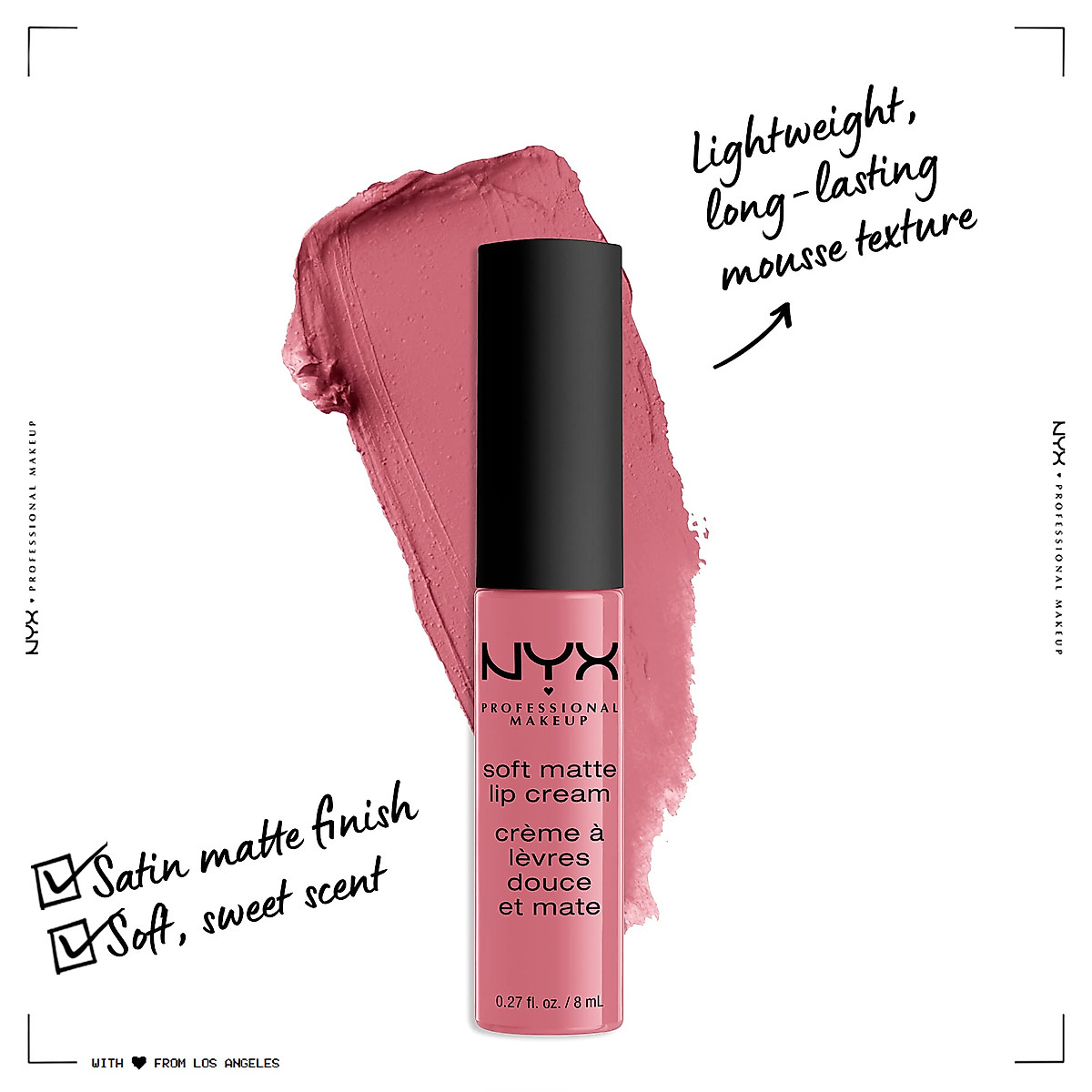 NYX PROFESSIONAL MAKEUP Soft Matte Lip Cream, Lightweight Liquid Lipstick - Istanbul (Clean Pink)