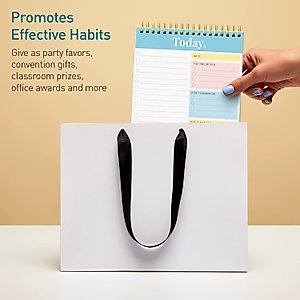 S&O Daily Planner Notepad for Productivity - 52 Page Office To Do List - Undated Coiled Note paper Organizer - Spiral Desk Notebook Perfect for Setting Goals, Task Planning and Organisation - Set of 4