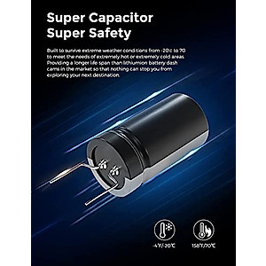 AZDOME M550 Dash Cam 3 Channel, Built in WiFi GPS, With 64GB Card, Front Inside Rear 1440P+1080P+1080P Car Dashboard Camera Recorder, 4K+1080P Dual, 3.19" IPS, IR Night Vision, Capacitor, Parking Mode