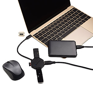 Cable Matters Ultra Mini 4 Port USB C Hub (USB-C Hub, USB 3.1 Hub, USB Type C Hub) - Thunderbolt 4 / USB4 / Thunderbolt 3 Port Compatible