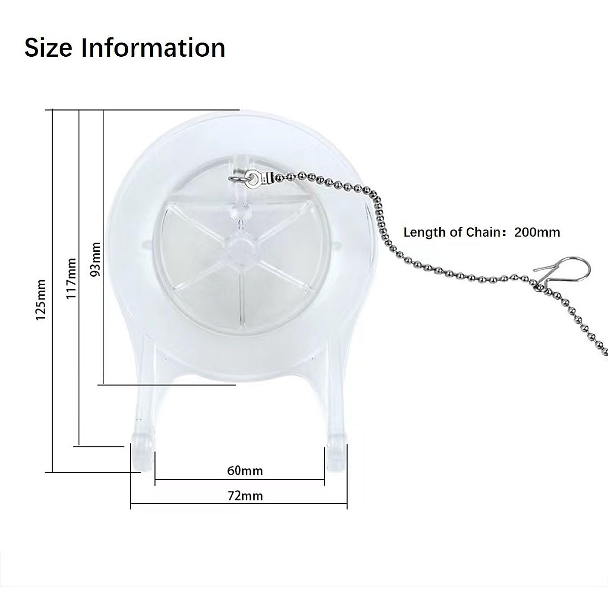 Ecochre Toilet Flappers Replacement Compatible for GA715014-GEG1 (Transparent) 3 Inch with Stainless Chain and Hook