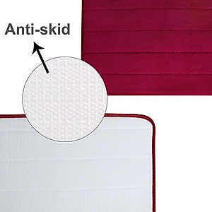 JDYYICZ Memory Foam Bathroom Rugs 2 Piece Bath Mat Set Soft Non-Slip and Absorbent Microfiber Bath Rug and U-Shaped Toilet Mat 32"x20"+24"x 20"