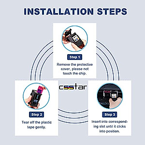 CSSTAR Remanufactured 62XL Ink Cartridges Replacement for HP Ink 62 Combo Pack Use with Envy 6000 6055 5000 7640 6455e 7646 5540 7645 5660 4512 5530 OfficeJet 8040 8045 Printer (1 Black, 1 Color)