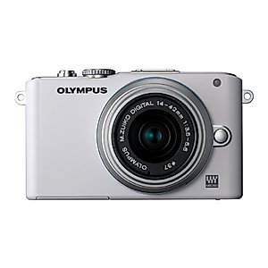 Olympus PEN E-PL3 14-42mm 12.3 MP Mirrorless Digital Camera with CMOS Sensor and 3x Optical Zoom (White) - International Version (No Warranty)