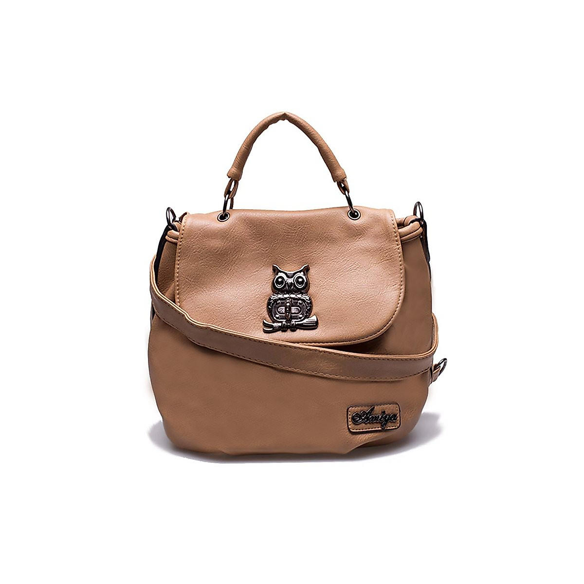 Amiya Women Leather Handbag Shoulder Bag (Beige)