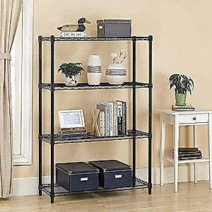 MKDLUFEI 4 Tier Adjustable Storage Shelf Metal Storage Rack Wire Shelving Unit Storage Shelves Metal 1000Lbs Capacity 14''Lx36''Wx54''H NSF Certification for Pantry Closet Kitchen Storage Black