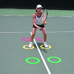 OnCourt OffCourt Tennis Quick Feet Dount Rings – Set of 6 / Lightweight and Long Lasting/Anti-Slip