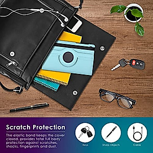 DETUOSI Rotating Case for Samsung Galaxy Tab A7 Lite 8.7" 2021 (SM-T220/ T225/ T227U), 360 Degree Swivel Multi-Angle Stand Folio Leather Book Cover + Protective Hard Back Shell + Elastic Band Closure
