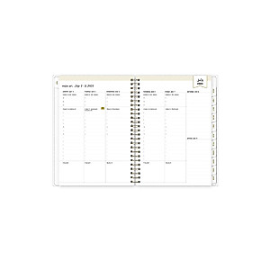 Blue Sky Day Designer for 2023-2024 Academic Year Weekly and Monthly Planner Notes, 5.8' x 8.6', Frosted Cover, Climbing Floral Mint (137884-A24)