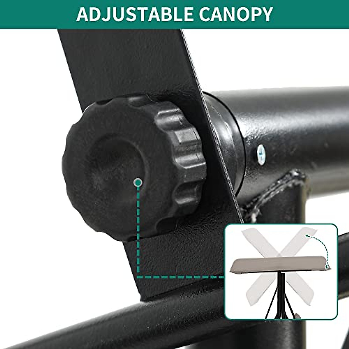 YITAHOME Outdoor Porch Swing, 3 Person Patio Swing Chair with Adjustable Canopy, Removable Cushion,Suitable for Garden, Poolside, Balcony-Beige & Grey