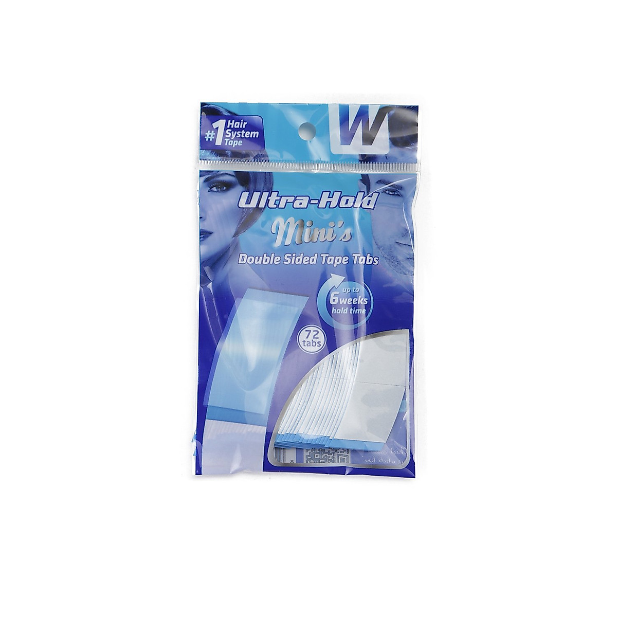 Ultra Hold Mini's Tabs Tape Walker Tape 72 Tabs Minis Adhesive Walker Tape Double-Sided Tape Strips for Lace Wigs & Toupees (WKR-UHT-M)