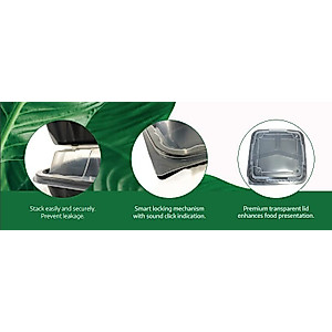 DHG PROFESSIONAL 8" x 8" x 3", 1 Compartment Tray with Translucent Vented Lid. Combo Pack (Tray and Lid). Pebble (150 Pack 1-Compartment)