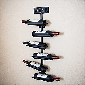 DOUBA 6 Bottles of Wine Bottle Rack Bracket Iron Wall-Mounted Wine Rack Bracket bar Storage