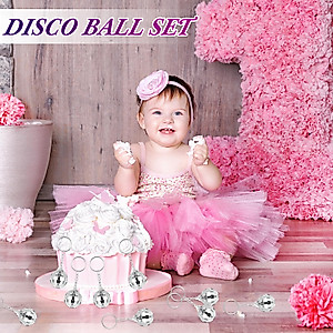 Sasylvia 50 Pcs Mirror Disco Ball Keychain Mini 70s Disco Keychain Bulk Disco Party Favors Small Silver Disco Ball Decorations for 1970s Party Graduation Supplies Birthday Accessories