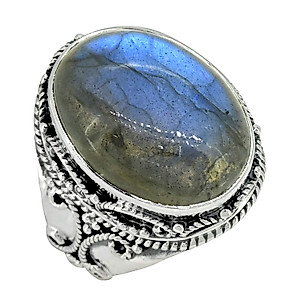 YoTreasure Labradorite Ring Solid 925 Sterling Silver Gemstone Designer Jewelry