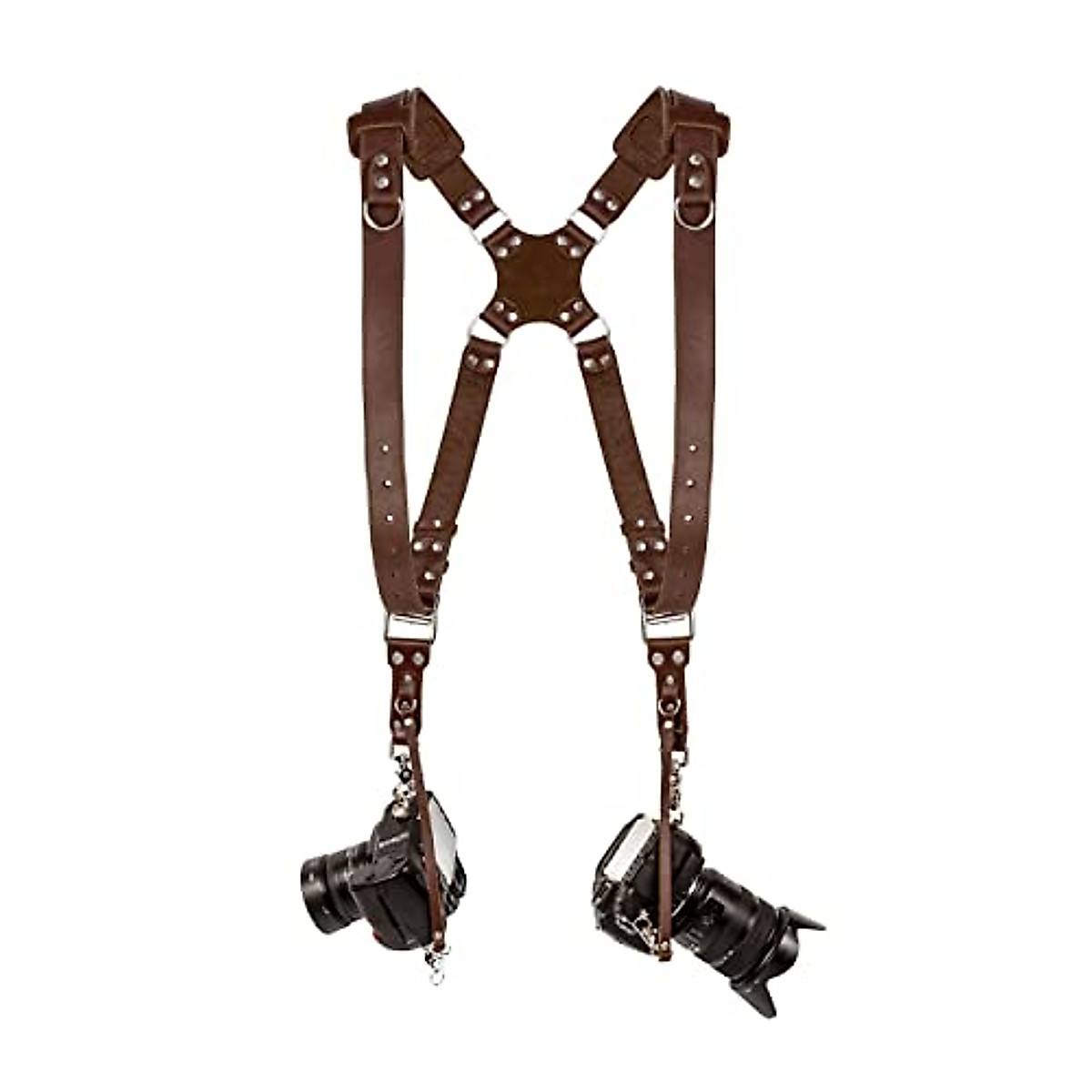 Camera Accessories Dual Harness Two Cameras - Shoulder Leather Strap - Multi Gear Double Camera Accessories DSLR/SLR ProInStyle strap by Coiro