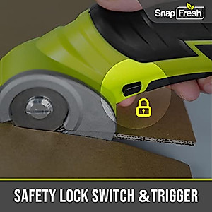 Cordless Electric Scissors, SnapFresh 4V Electric Mini Cutter, Rotary Cutter for Fabric and Cloth, Carpet and Cardboard Cutter with a Replacement Blade