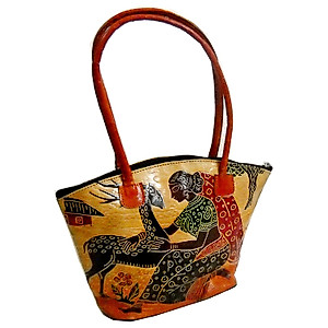 Shankuntala Loving Deer Design Ethnic Hand Embossed 100% Pure Shantiniketan Leather Indian Hand Bag