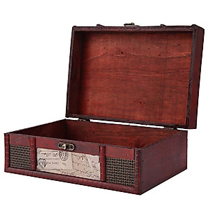 ZJchao Vintage Storage Case, Old-Fashioned Style Decorative Storage Box Can Be Used As Photography Props, Delicate Hand-Made Decoration Crafts for Home Desk and Office Table(#2)
